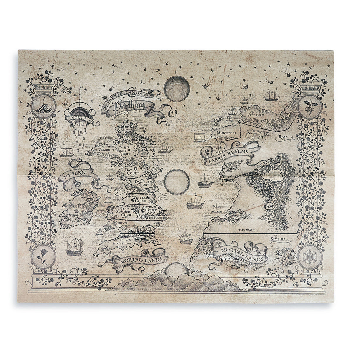 A Court of Thorns and Roses Prythian World Map (16'' x 20 ...
